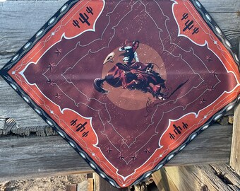 Retro Wild West Pattern Bandana. Vintage Western Bandana. Mens Cowboy ...