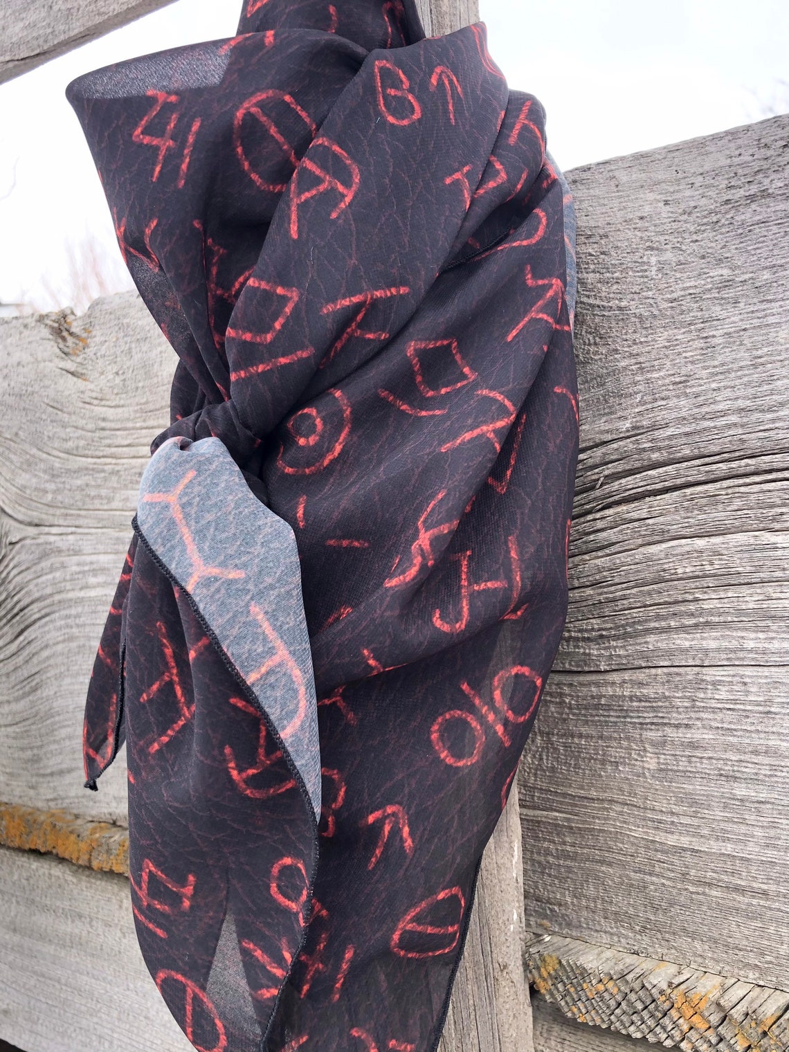 Brand Wild Rag, Black, Leather Look, Red, Women, Chiffon, Western Scarf ...