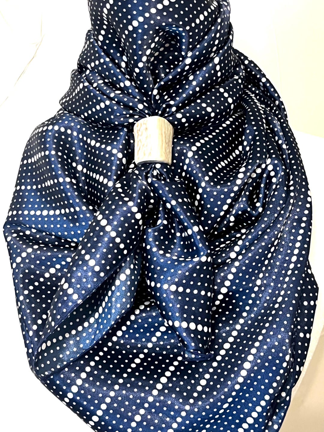 Navy Blue and White Polka Dot Wild Rag West Scarf - Etsy