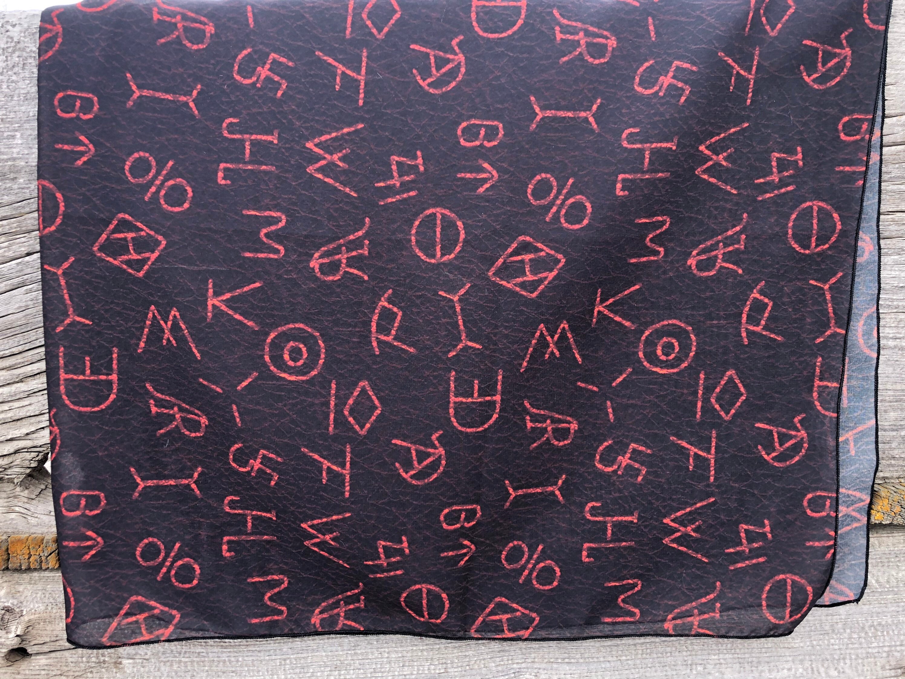 Brand Wild Rag, Black, Leather Look, Red, Women, Chiffon, Western Scarf ...