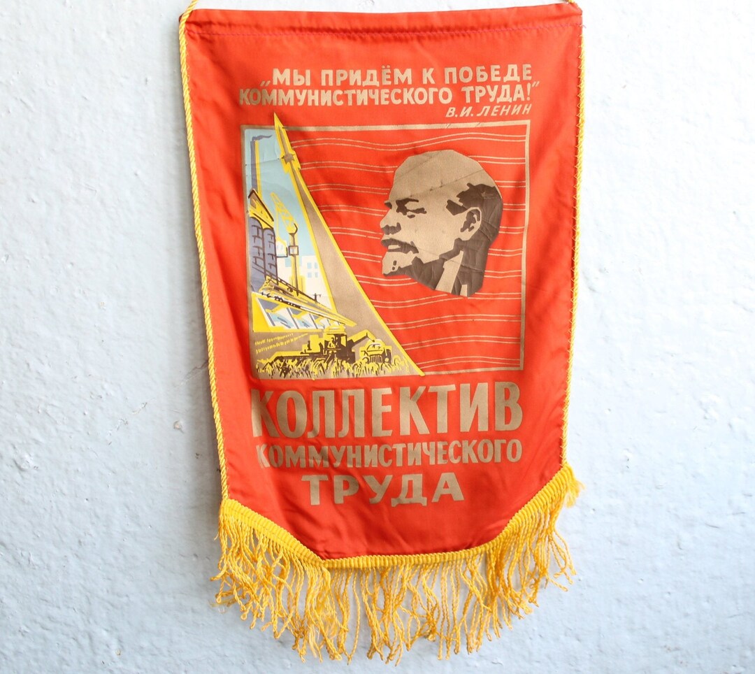 Vintage Soviet Flag Pennant Soviet Symbol /lenin Communism Flag, Soviet ...