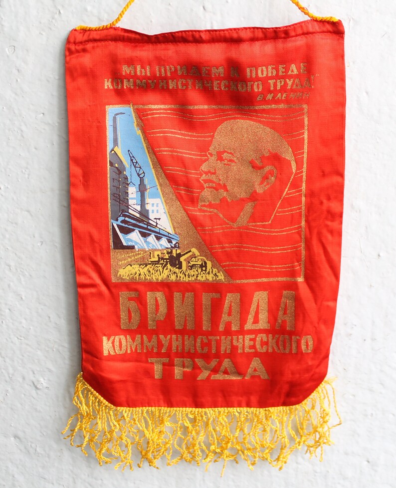 Vintage Soviet Flag Pennant Soviet Symbol /lenin Communism | Etsy