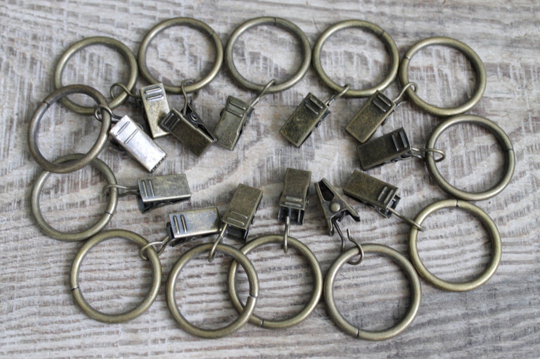 Set of 12 Vintage Brass Curtain Clips: Rustic Home Decor - Etsy