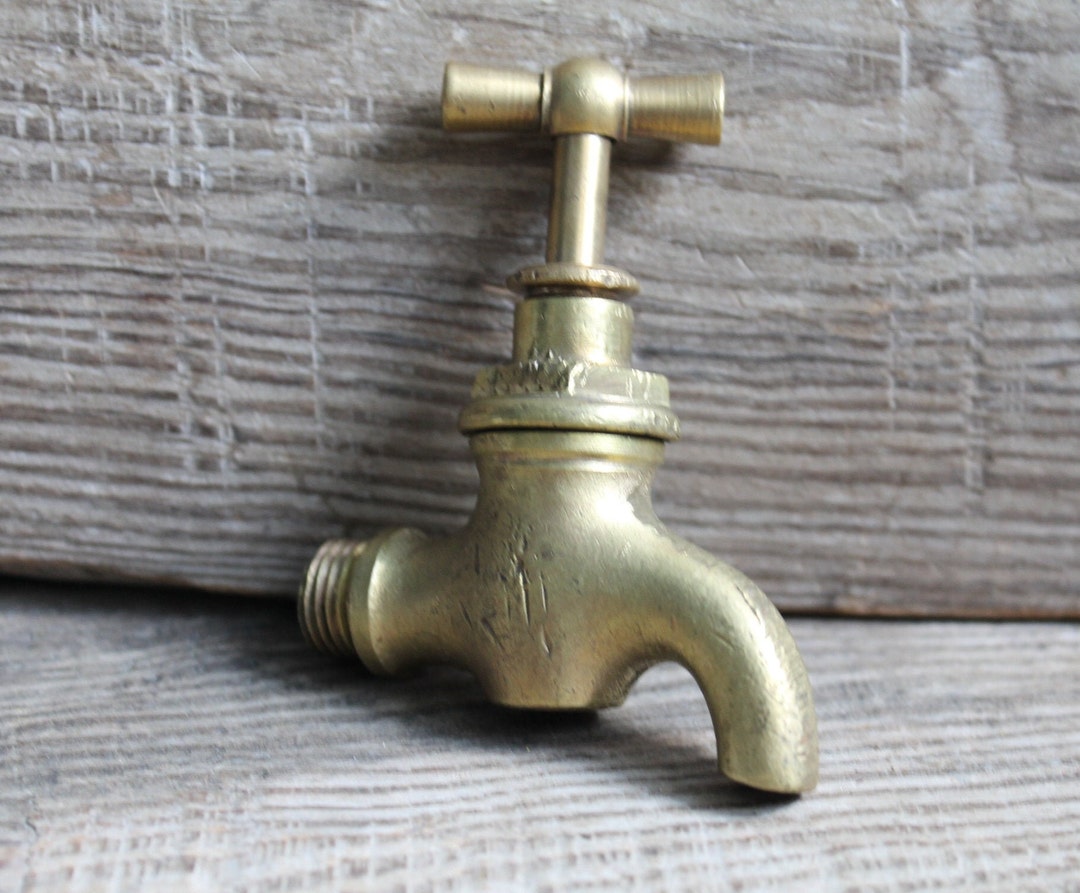 Vintage Brass Water Tap (3/8"), Antique Water Faucet, Minimalist Faucet ...
