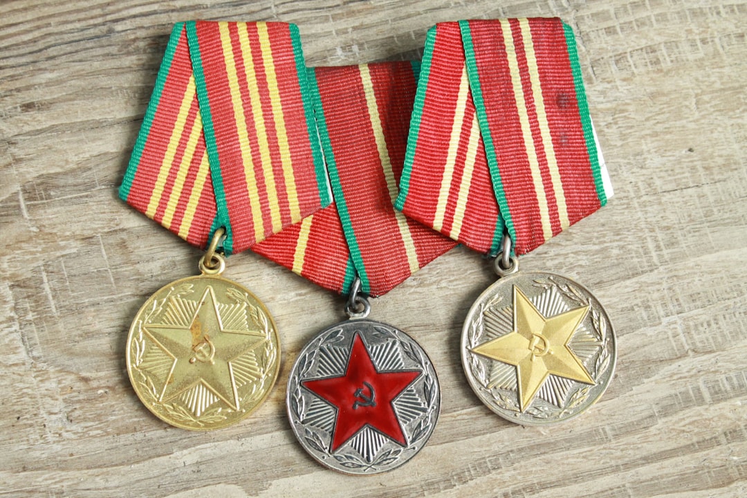 3 Vintage Vintage Soviet Military Medals for Irreproachable Service ...