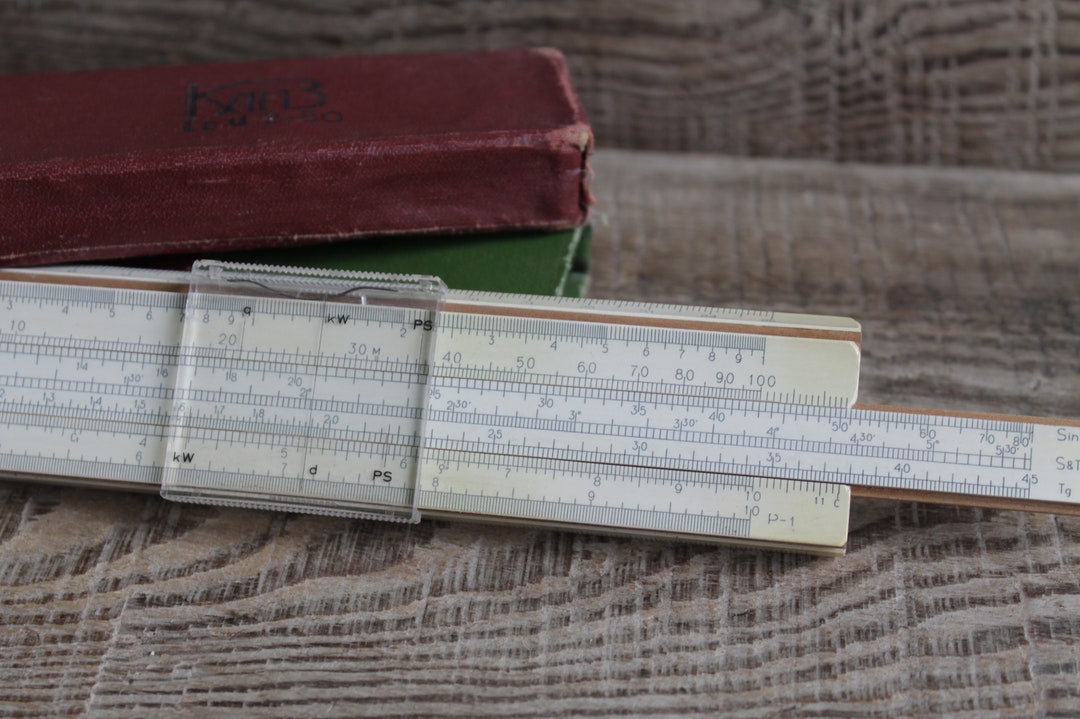 Logarithmic Scale 11 280 Mm, 1974 Year, Logarithmic Slide Ruler ...