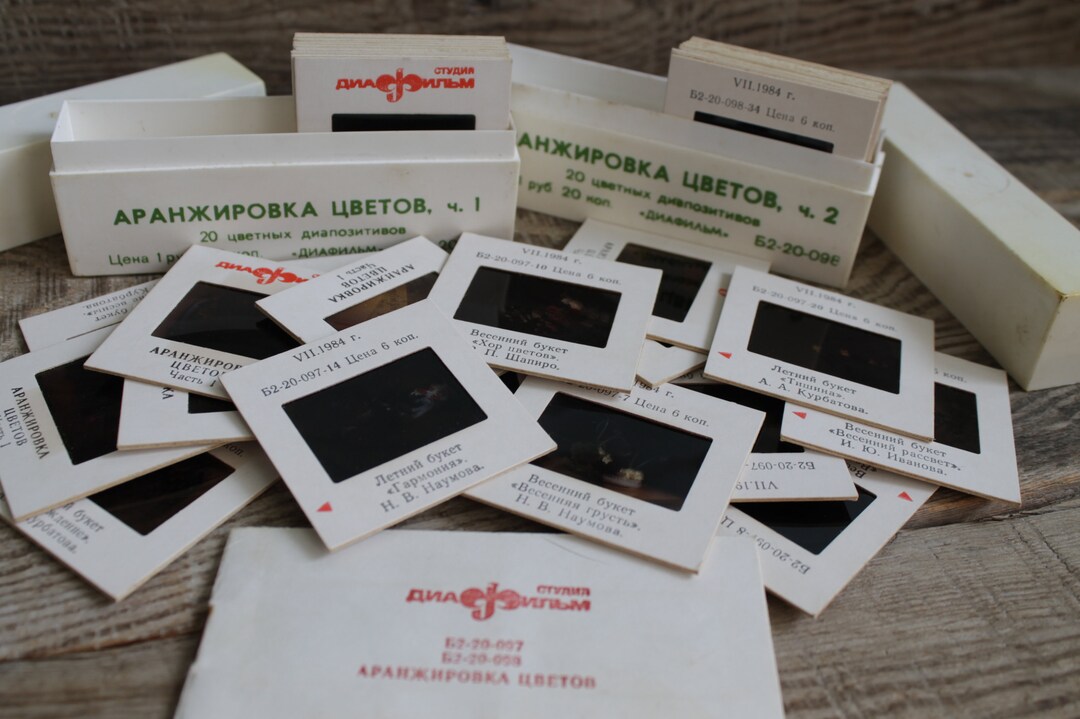 2 Set 40 Slides With Examples of Flower Arrangement Art, Vintage Photo ...