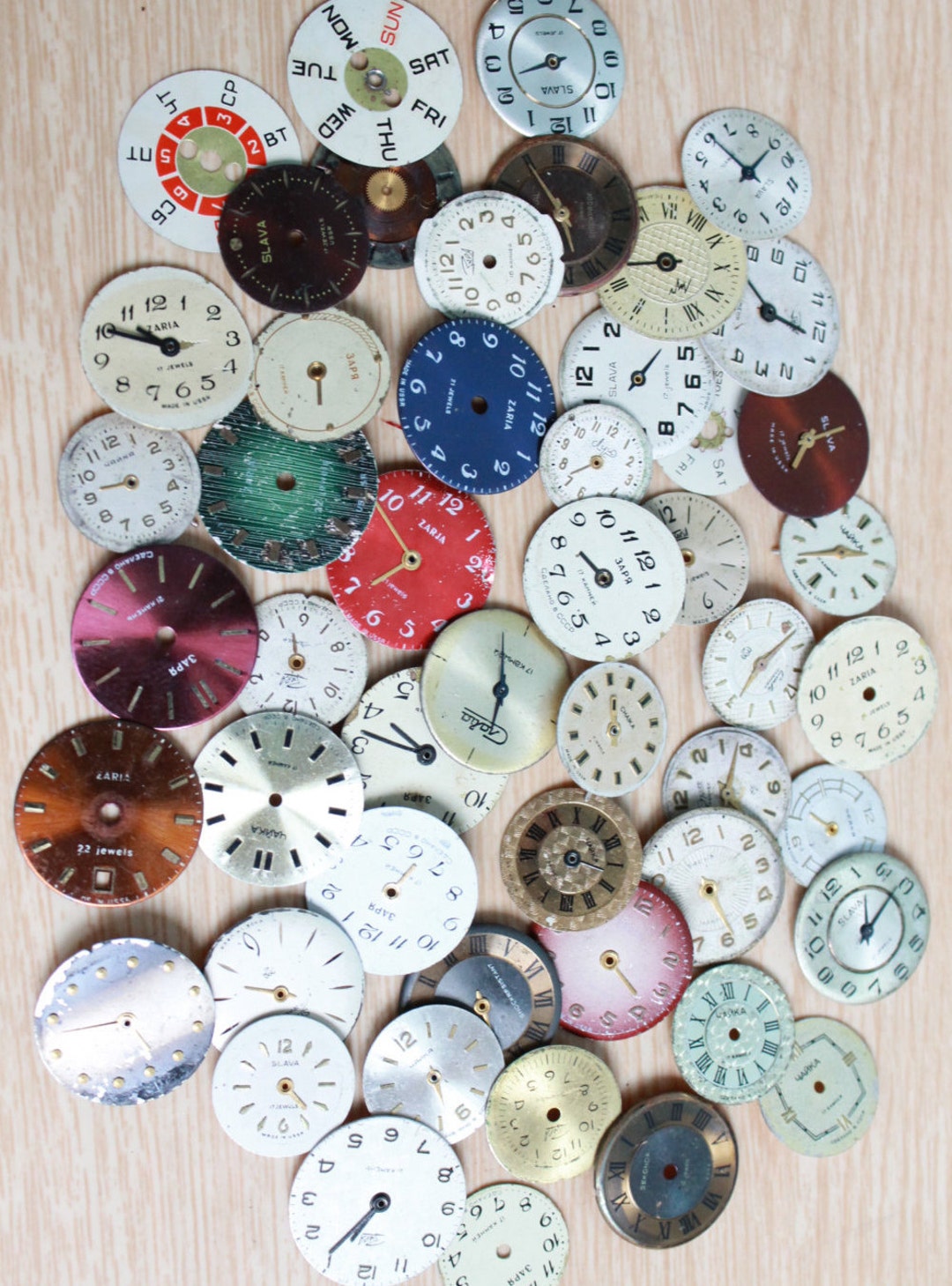 Dial Supplies 0.6 - 0.7 " / Vintage Watch Faces / Set of 50 Watch Faces ...