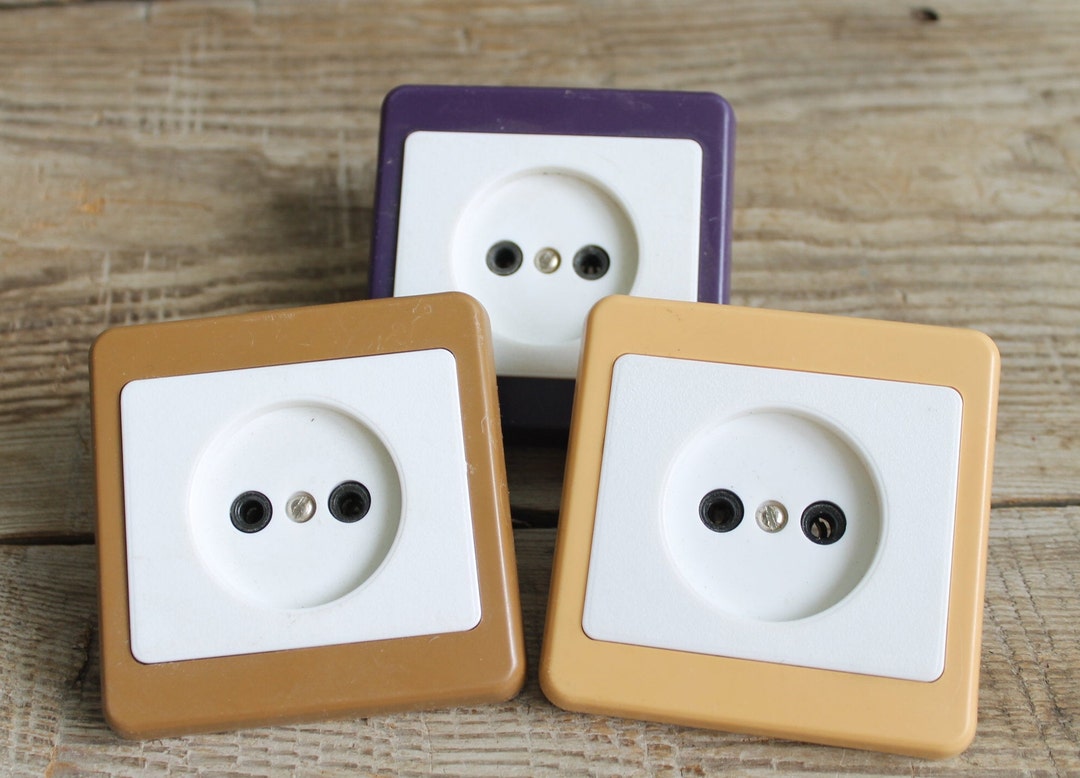 Set of 3 Vintage Electrical Outlets, Electrical Plug, Vintage Socket ...