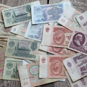 Set of 30 Banknotes (1, 3, 5, 10, 25 - Rubles) / Vintage Soviet ...