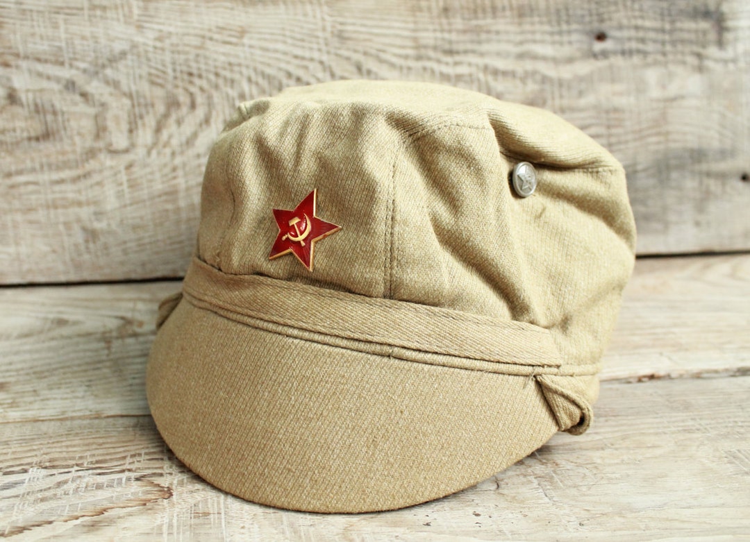 Vintage Soviet Army Soldier's Forage-cap Military Hat Cap | Peaked Cap ...