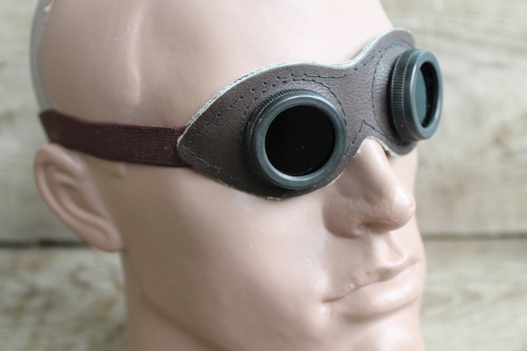 Steampunk Goggles With Dark Eye Caps Vintage Glasses / Small Size ...