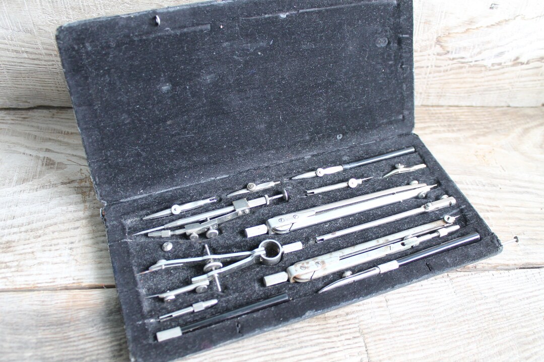 Vintage USSR Drawing Compass Set: Drafting Tools in Original Box - Etsy