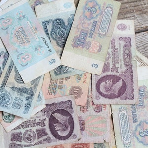 Set of 30 Banknotes (1, 3, 5, 10, 25 - Rubles) / Vintage Soviet ...