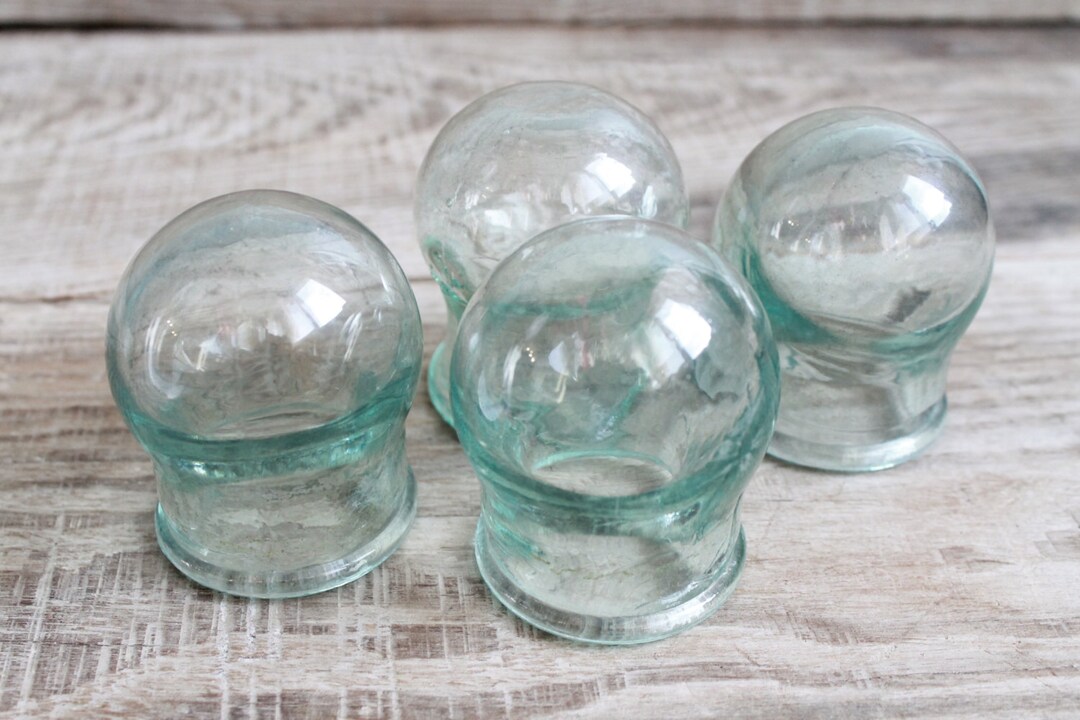 Set of 4 Fire Cupping Cups, Vintage Medical Cupping Glass, Body Massage ...