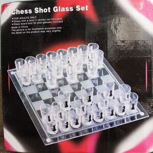 Glass Drinking Chess Set / Vintage Shot Glass Chess Set With Glass ...