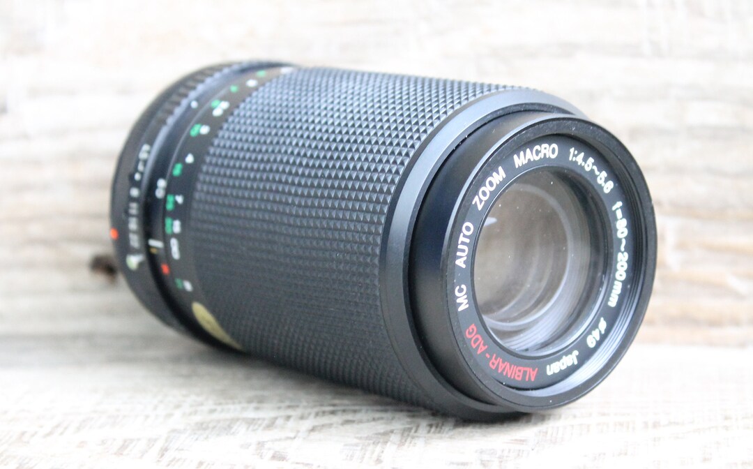 Vintage Lens Albinar-adg MC Auto Zoom Macro 1:4.5-5.6 F80-200 Mm C/FD D ...