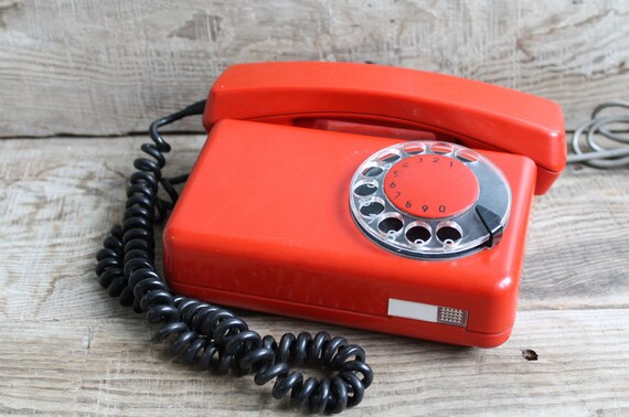 Vintage Rotary Phone / Tulipan Telkom Poland / Retro Phone / | Etsy