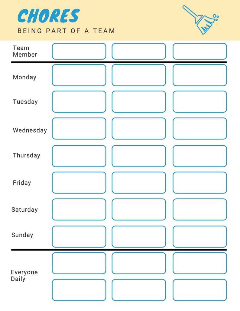 Family Chore Chart - Etsy