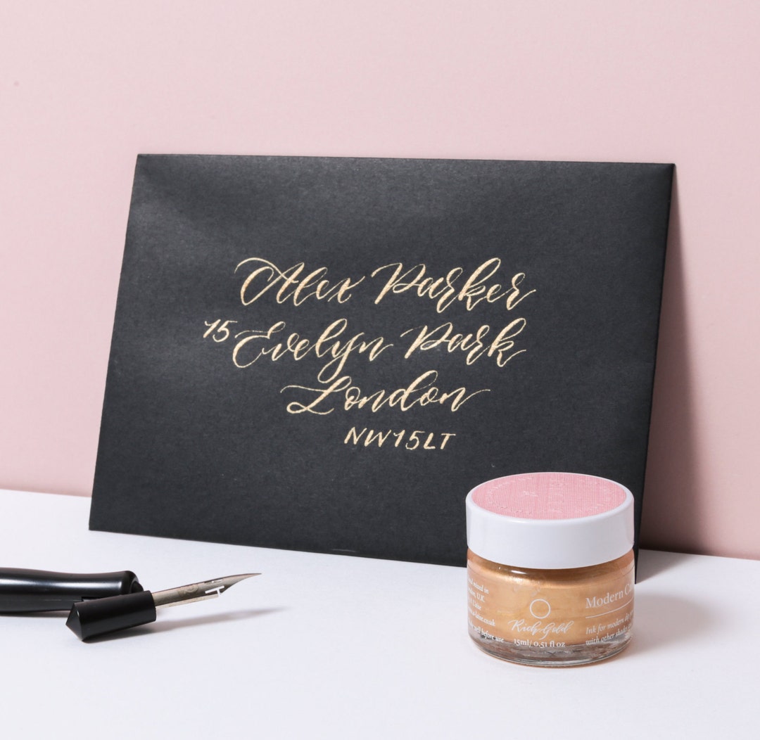 Rich Gold Calligraphy Ink | Shimmery Handmade Calligraphy Ink | Modern ...