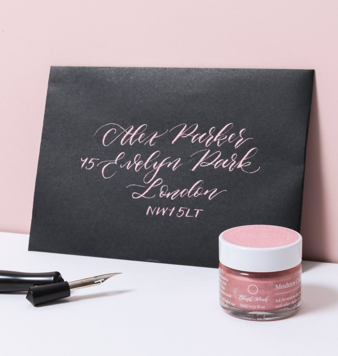 Blush Pink Calligraphy Ink | Shimmery Handmade Calligraphy Ink | Modern ...