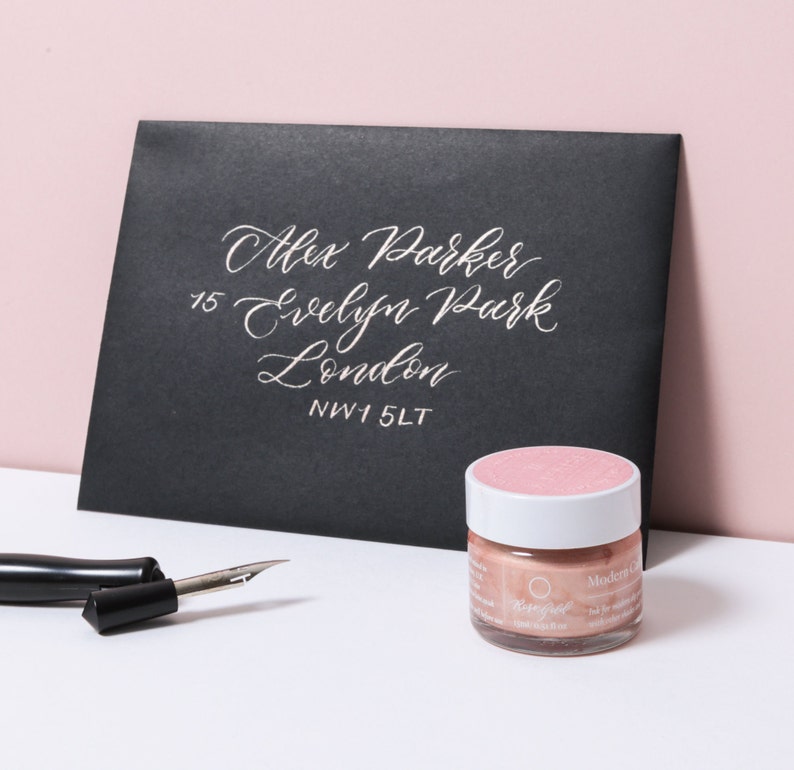Rose Gold Calligraphy Ink | Shimmery Handmade Calligraphy Ink | Modern ...