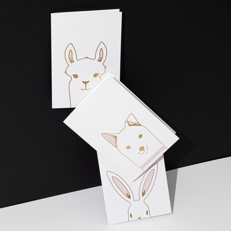 Cute Bunny Card Foil Printed Card Luxury Card Letterpress - Etsy