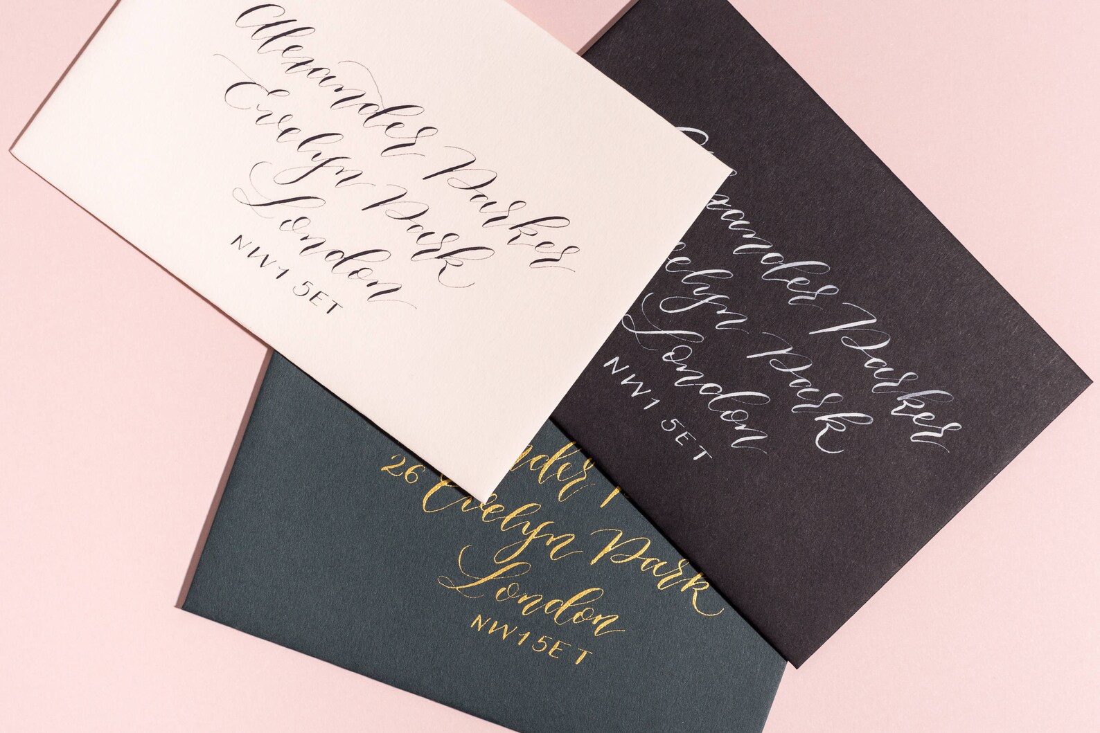 Modern Calligraphy Address in Black Ink | Etsy