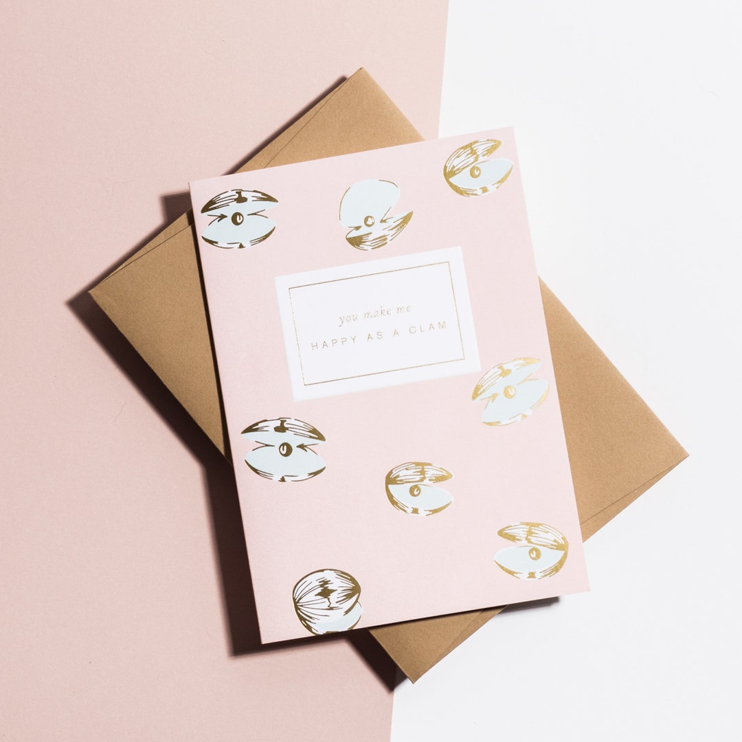 Happy as a Clam Card Clam Card Friendship Card Love Card - Etsy