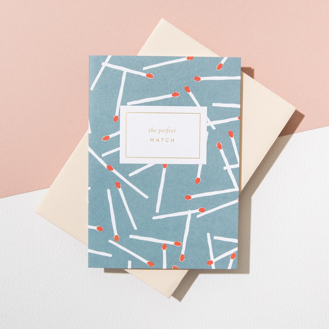 Perfect Match Card | Letterpress Card | Love Card | Wedding Card ...