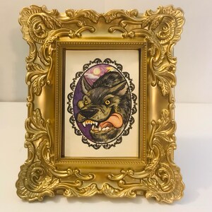 Original Mini Painting: Inktober Werewolf - Etsy