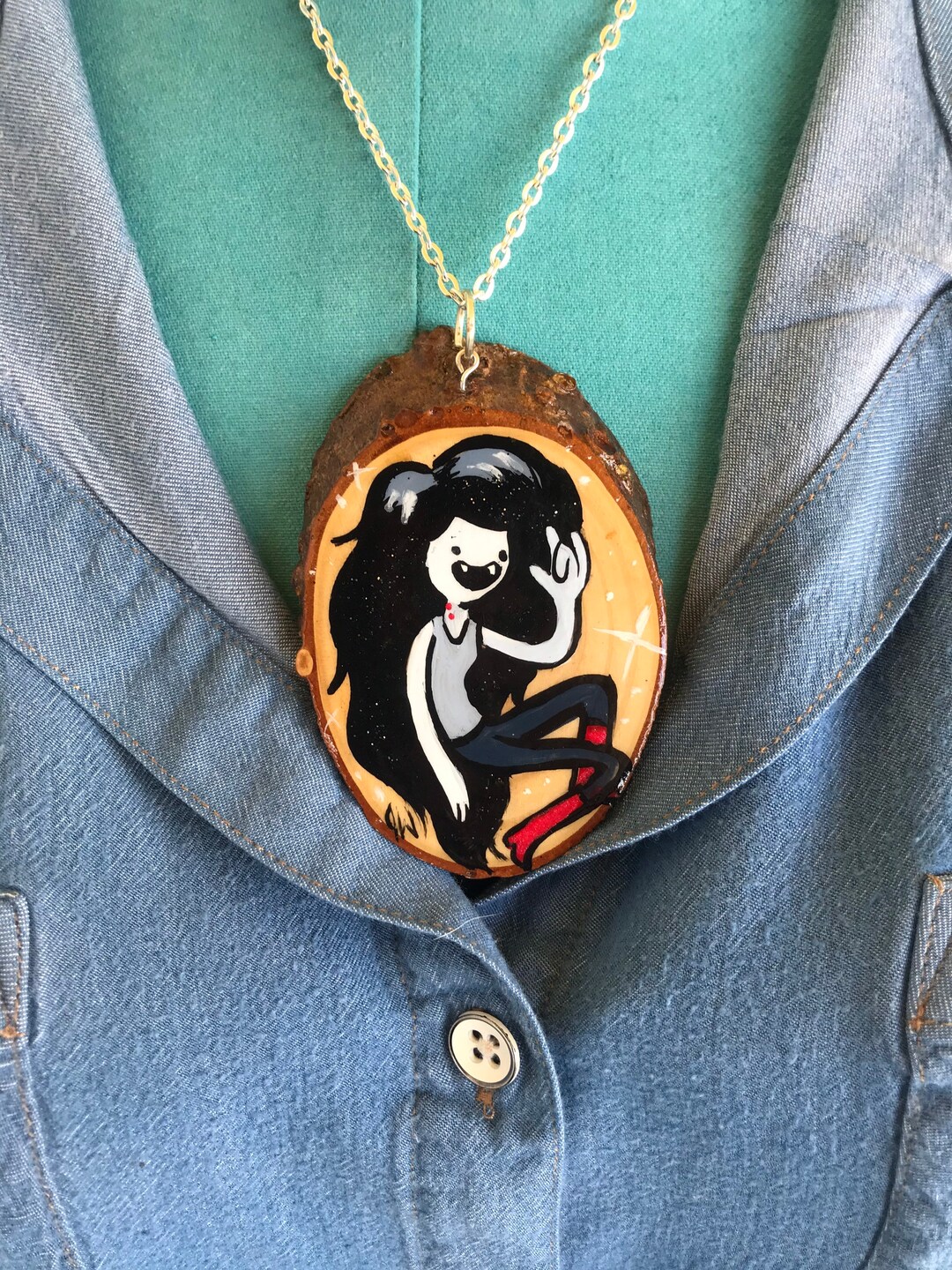 Hand-painted Pendant : Marceline - Etsy
