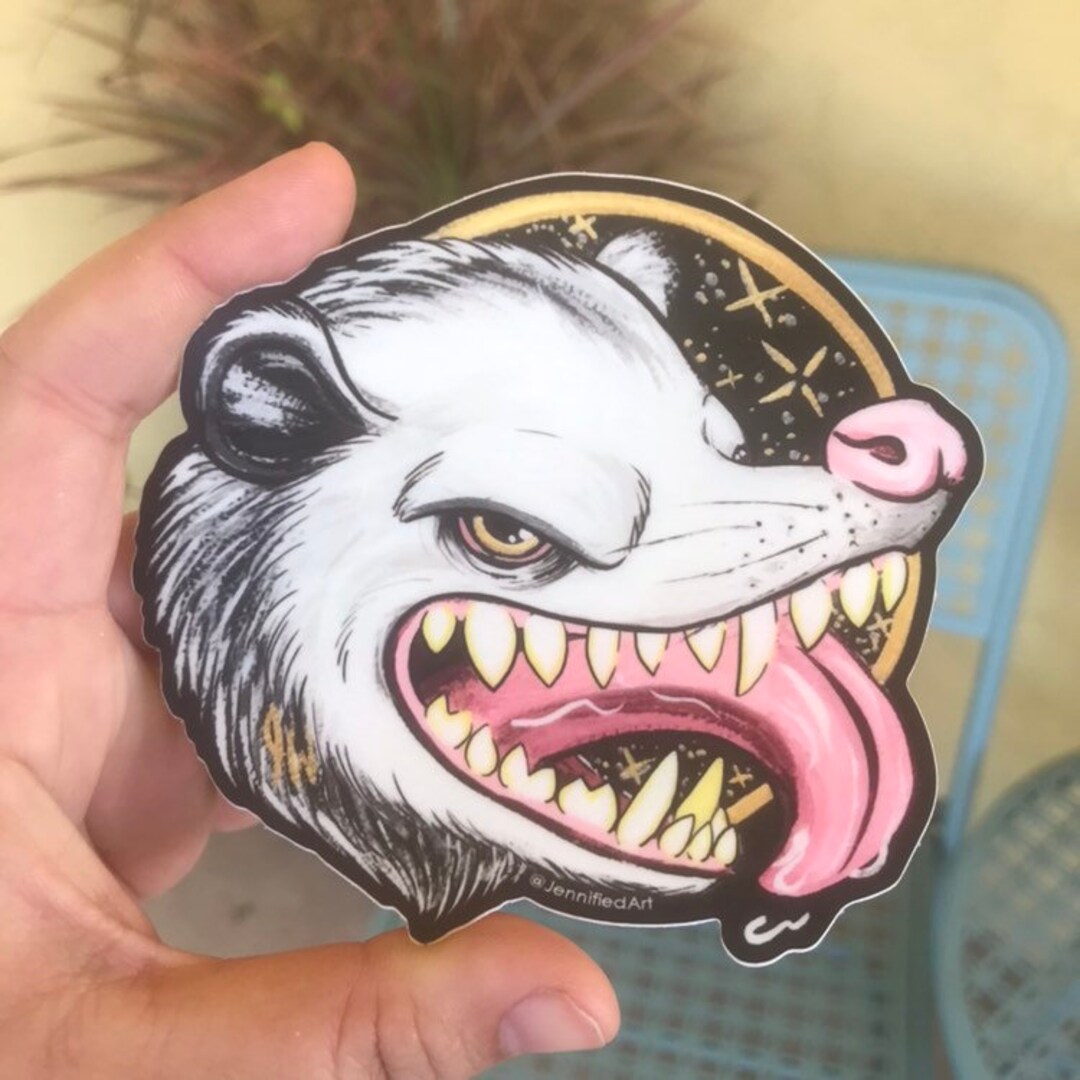 Angry Opossum Sticker by Jennified Art - Etsy