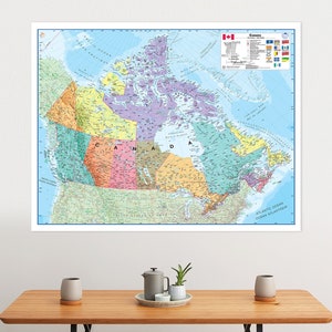 Laminated Canada Wall Map: Political, Travel, Road Trip - Etsy
