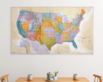 Map of the United States Poster - Etsy