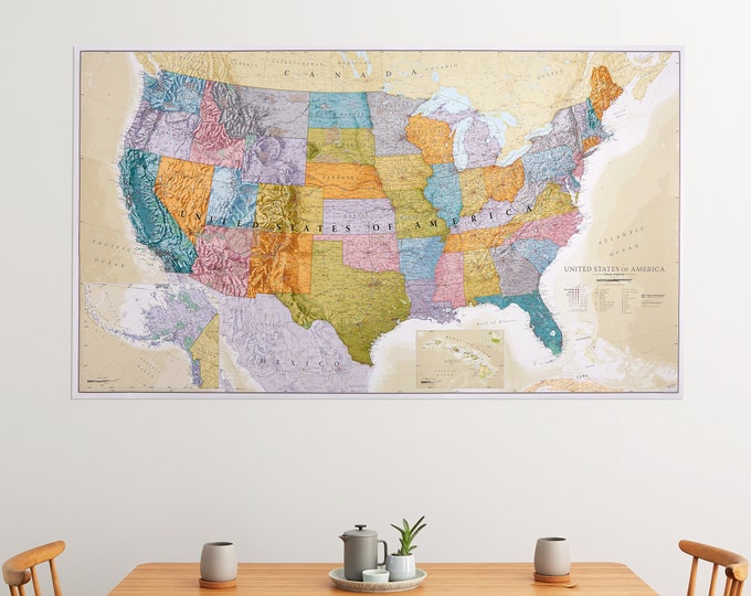 Map of the United States Poster - Etsy