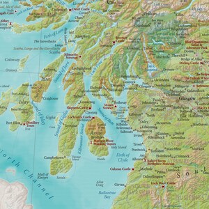 Scotland Wall Map Poster - Front Sheet Laminated -16.5 X 23.4 Inches - Etsy