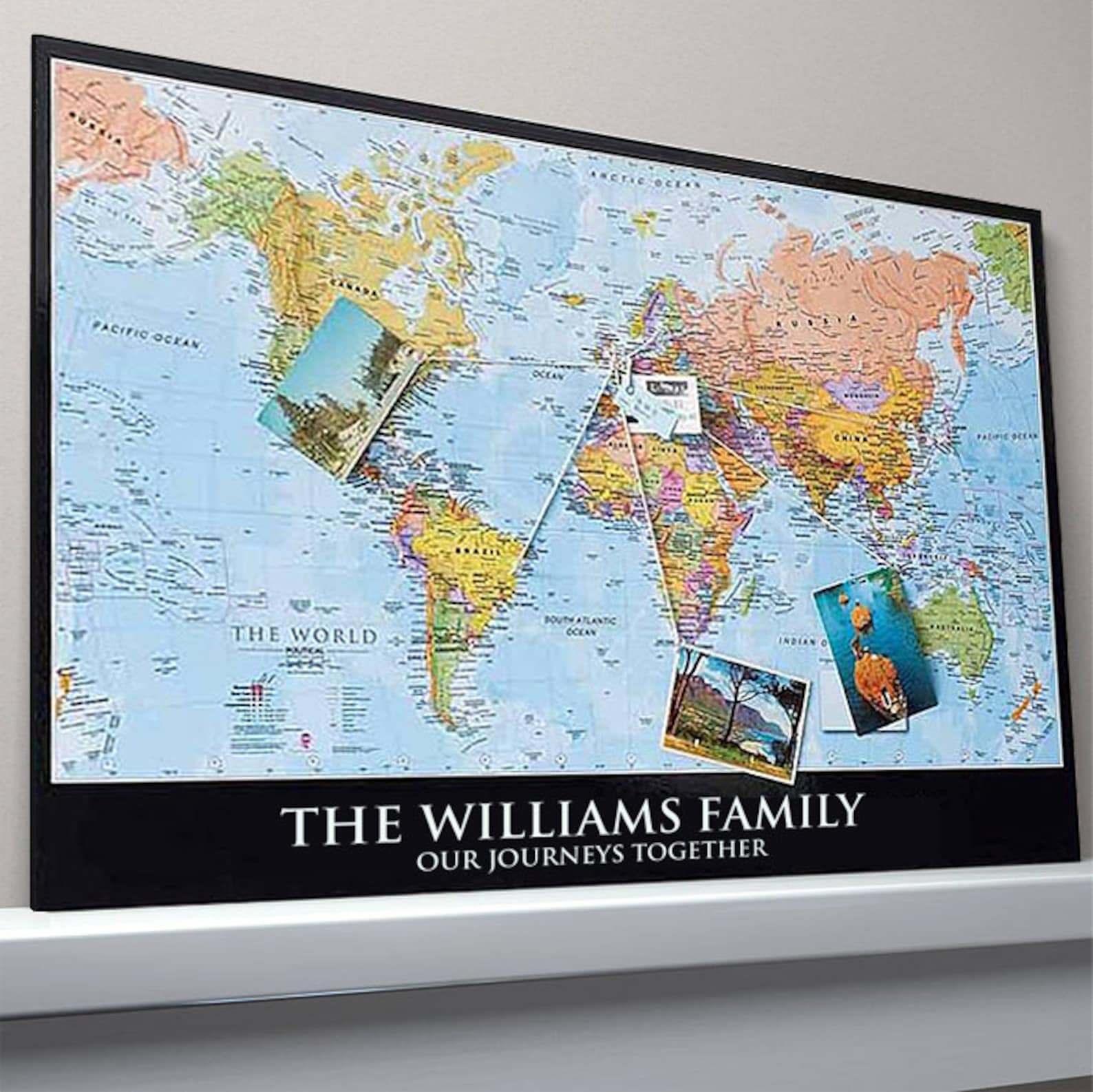 Personalized World Map Travel Map Gift Push Pin Map - Etsy