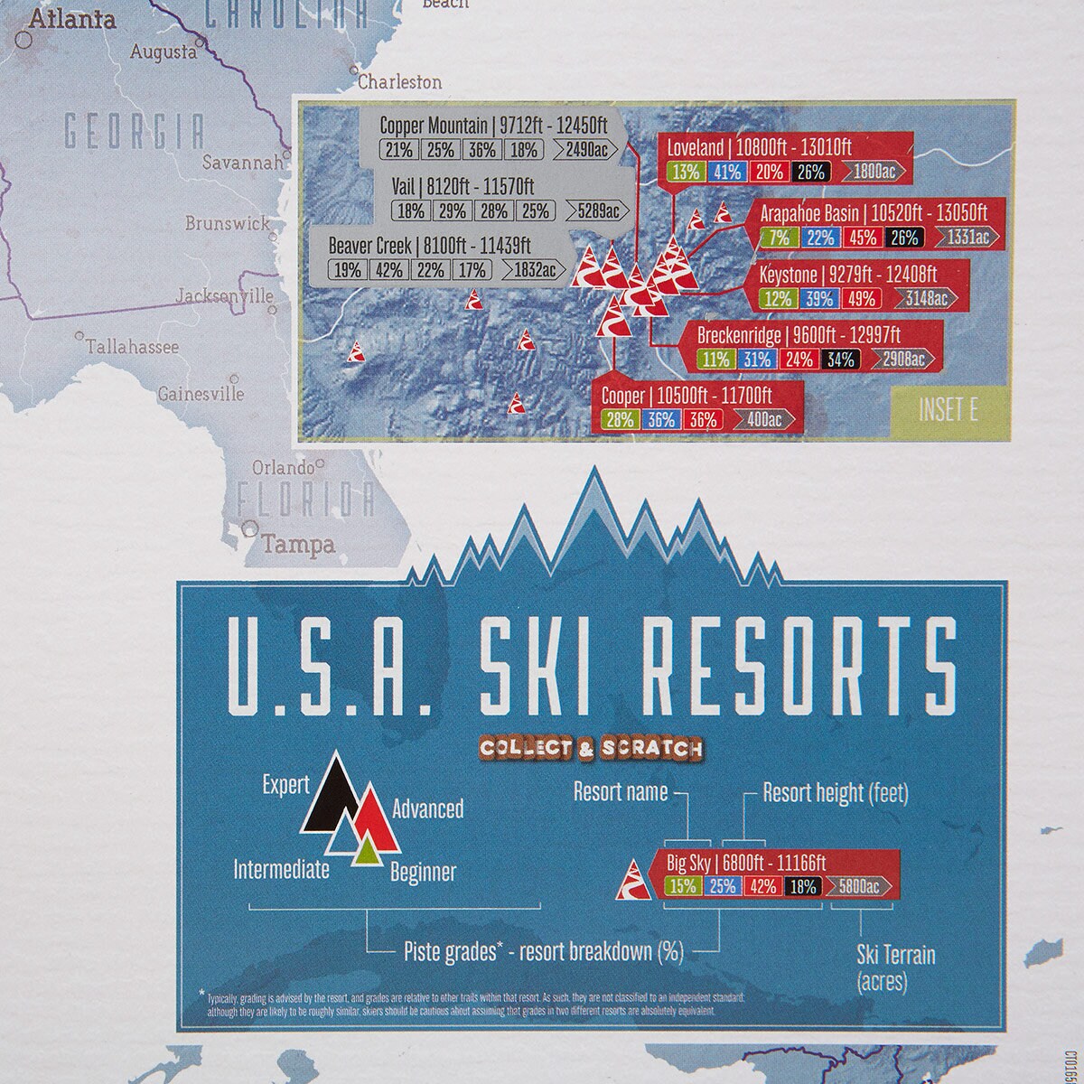 Scratch off USA Map Skiing Print - Ski Poster - Gift for Him, Gift for ...