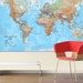 World Wall Map (physical) - Laminated Without Flags- Gift, Home ...