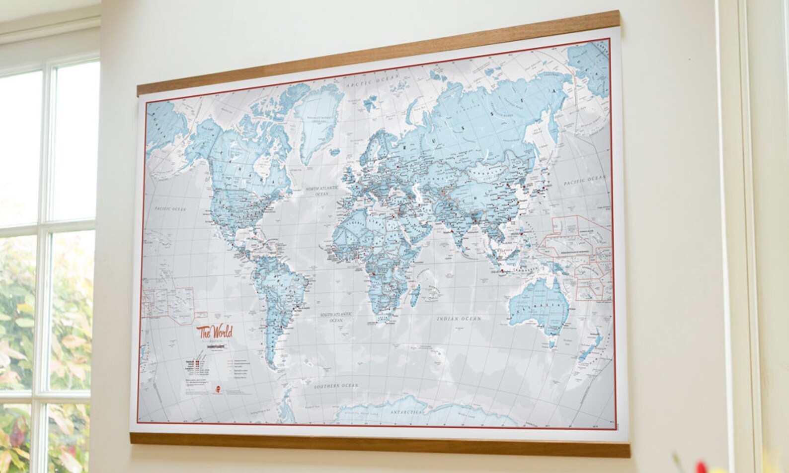 Aqua Map of the World Art Print Home Decor World Map Wall - Etsy