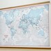 Aqua Map of the World Art Print Home Decor, World Map, Wall Art, Wall ...