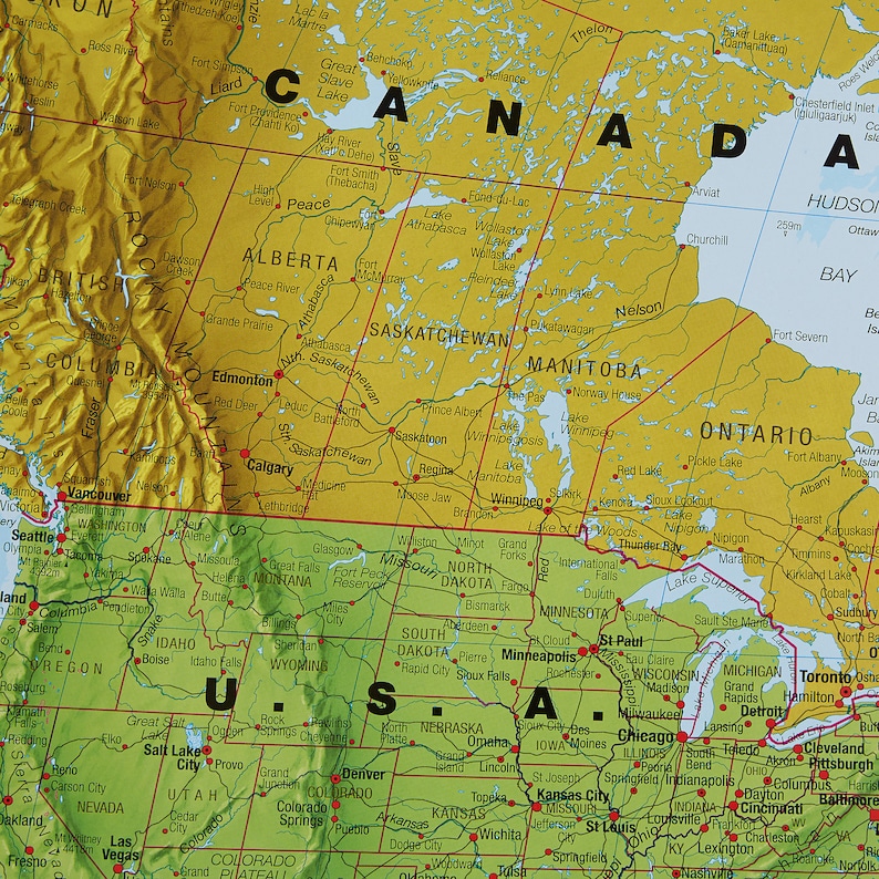 Huge Political World Map Poster Wooden Hanging 46 X 80 Home | Etsy