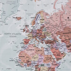 Executive Map of the World - Wall Hanging, Map, Home Decor, Push Pin ...