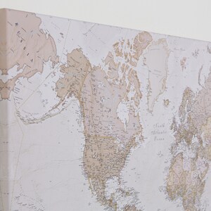 Antique Style World Map Canvas: Push Pin Travel Wall Art - Etsy
