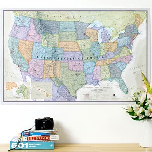 XXL Classic USA Wall Map Map of the USA Poster Front | Etsy