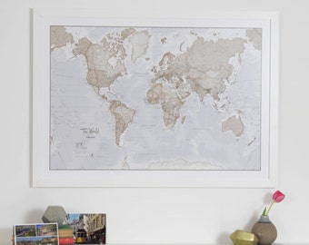 Neutral World Map - Etsy