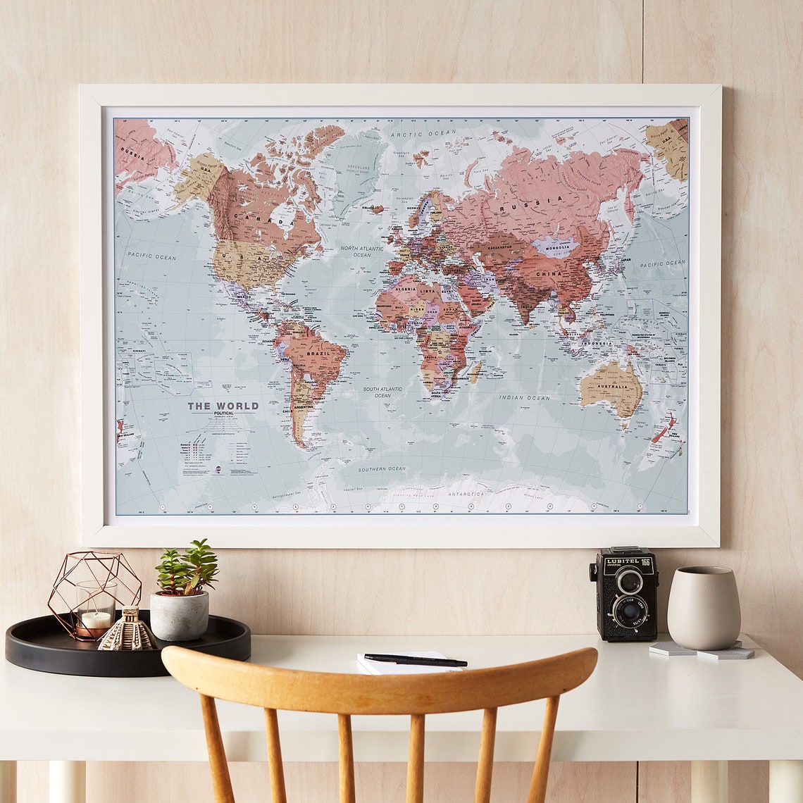 Executive Map of the World Wall Hanging Map Home Decor - Etsy