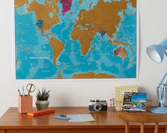 Scratch the World® Travel Edition Map Print Home Gift for | Etsy