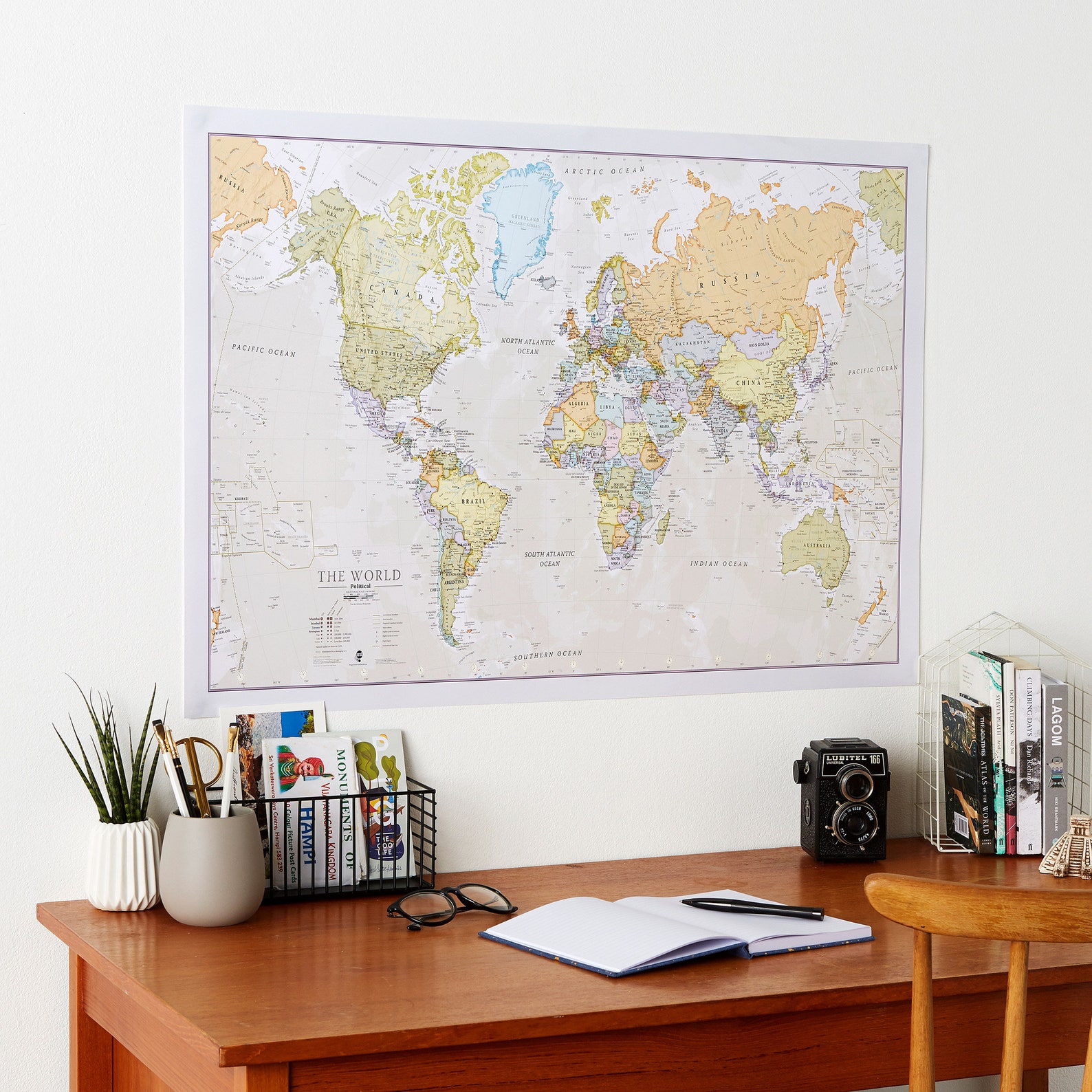 Classic World Map Large Poster Wooden Wall Hanging, Most Detailed up to ...